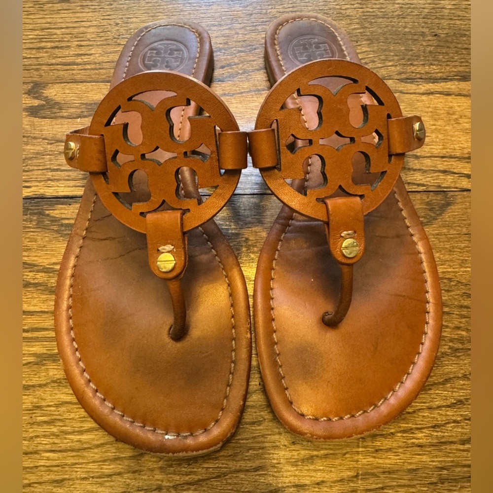 Tory Burch Stylish Cognac Brown Leather Miller Soft S… - Gem